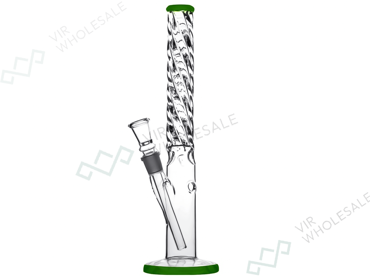 Bullet Twister Glass Bong – 35 cm, 18.8 mm Joint, Ø 38 mm — VIR Wholesale