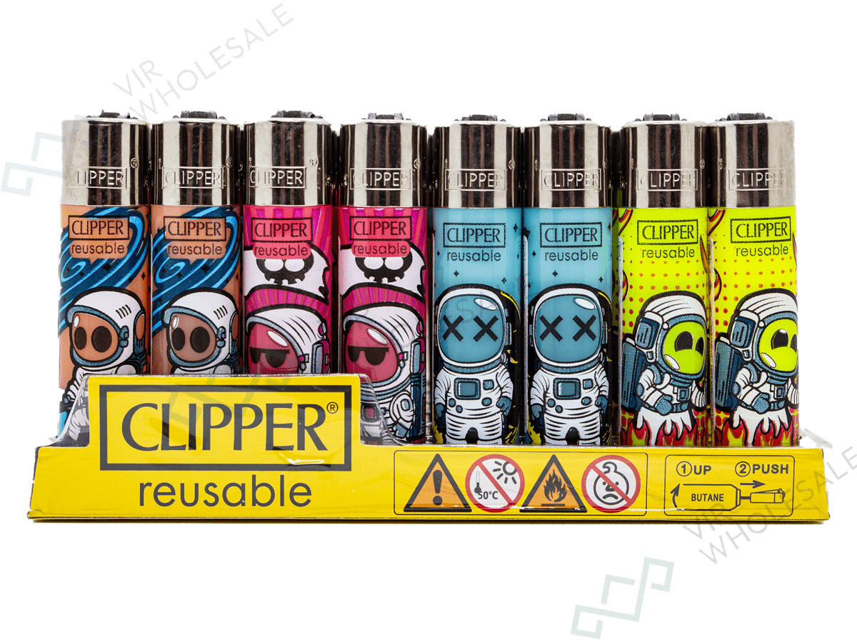 CLIPPER Lighters Printed 48's Various Designs -Funny Astronauts — VIR ...