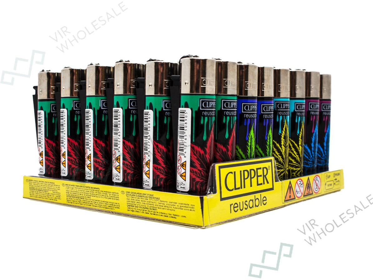 CLIPPER Lighters Printed 48's Various Designs - Splash Leaves — VIR ...