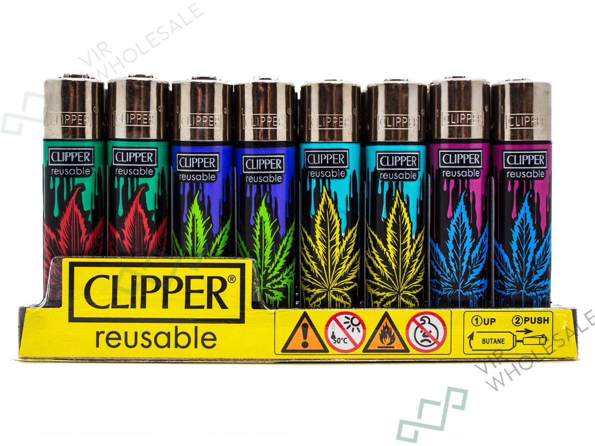 CLIPPER Lighters Printed 48's Various Designs - Splash Leaves — VIR ...