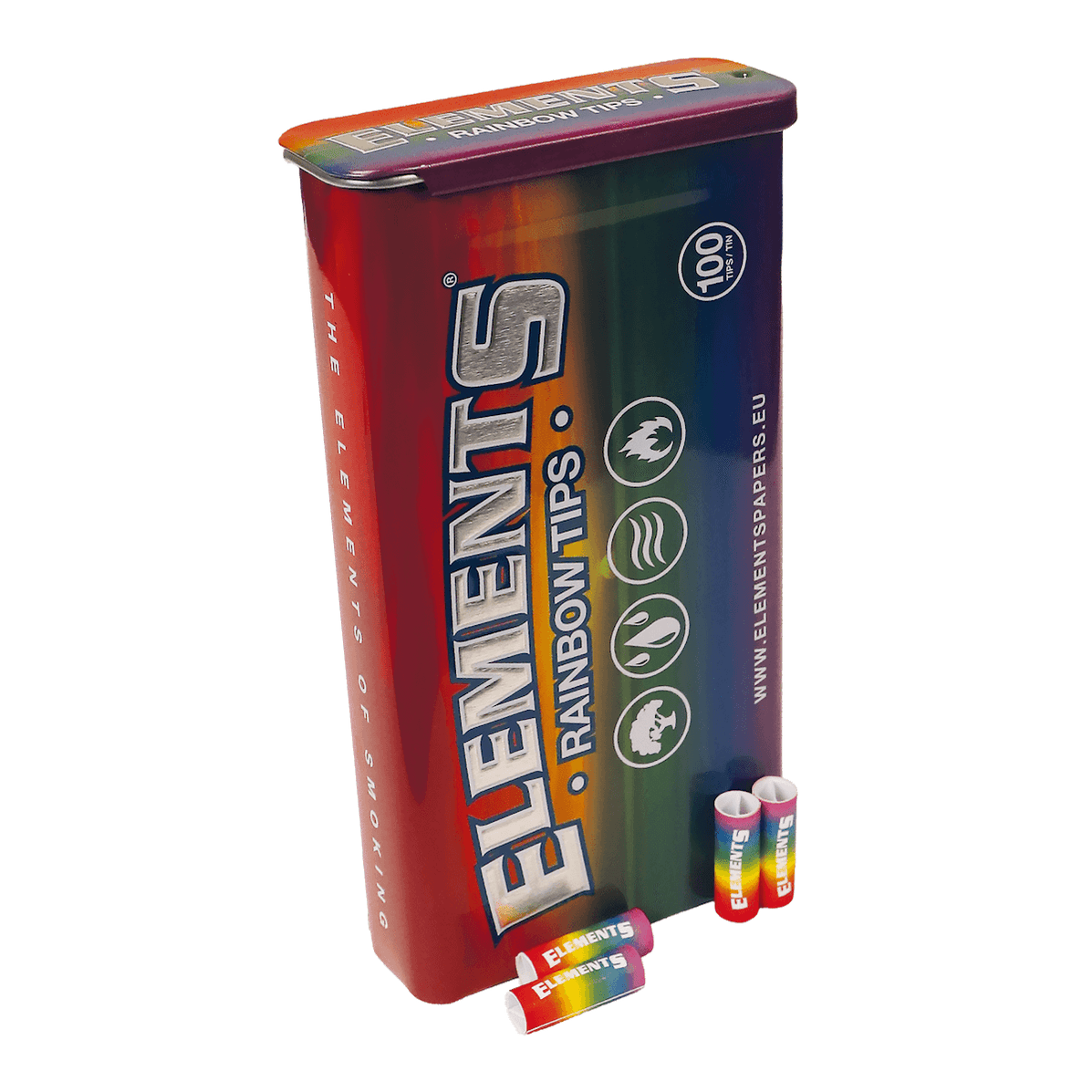 ELEMENT RAINBOW PREROLLED TIPS IN TIN (100'S) — VIR Wholesale