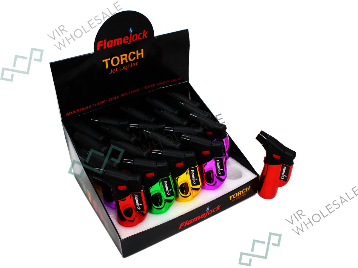 Flamejack Lighter Torch Vacuum - 20-Pack- 5 Assorted Colours — VIR ...