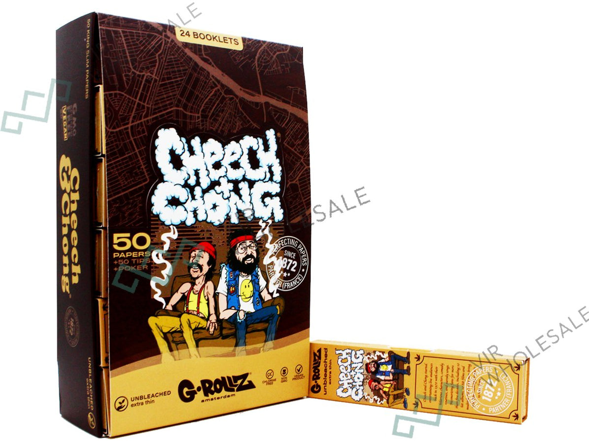 G-ROLLZ Cheech & Chong King Size Slim Papers + Tips — VIR Wholesale