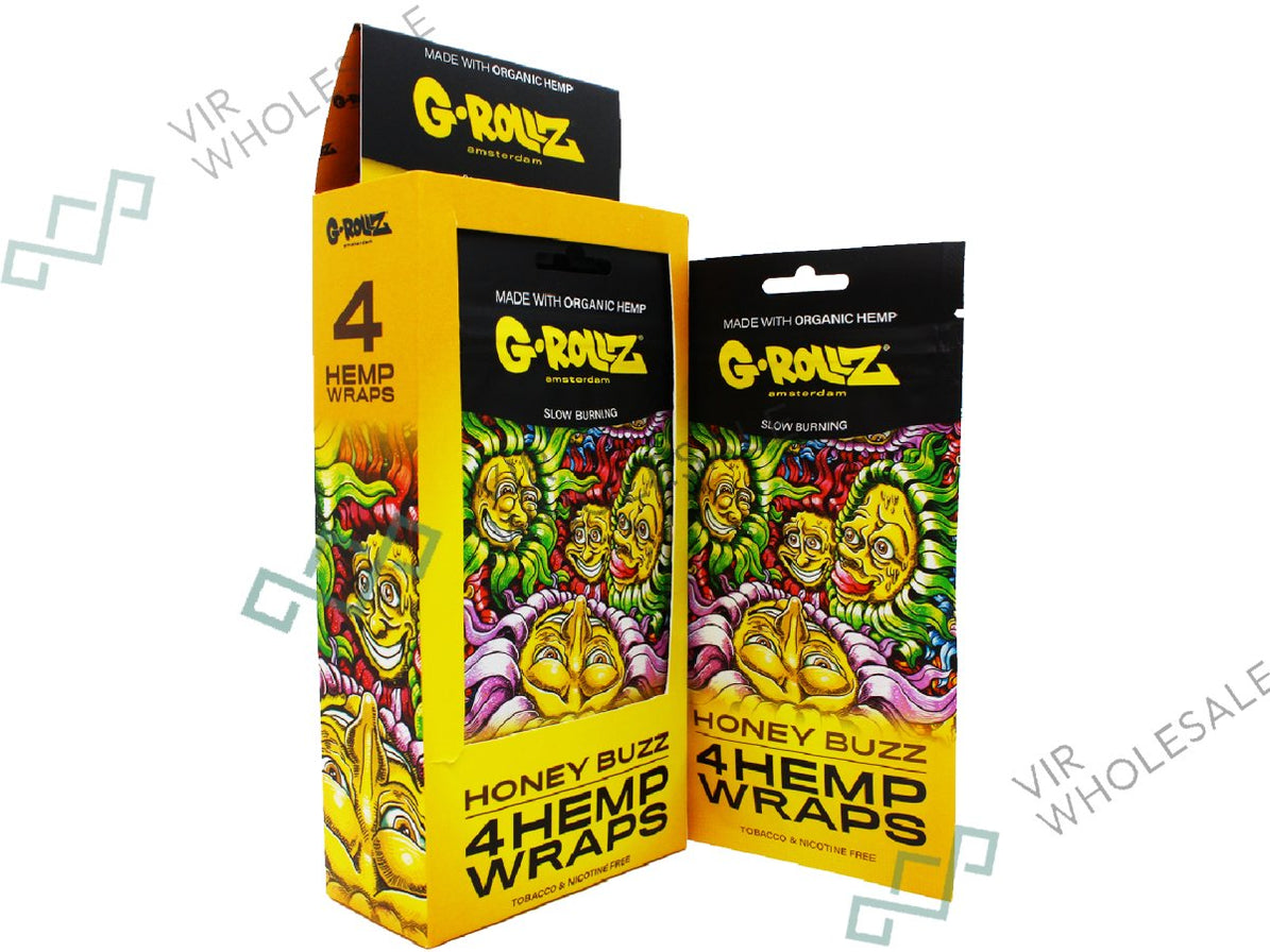 G-ROLLZ Hemp Wraps - 15 Per Box - 4 Per Pack - Honey Buzz — VIR Wholesale
