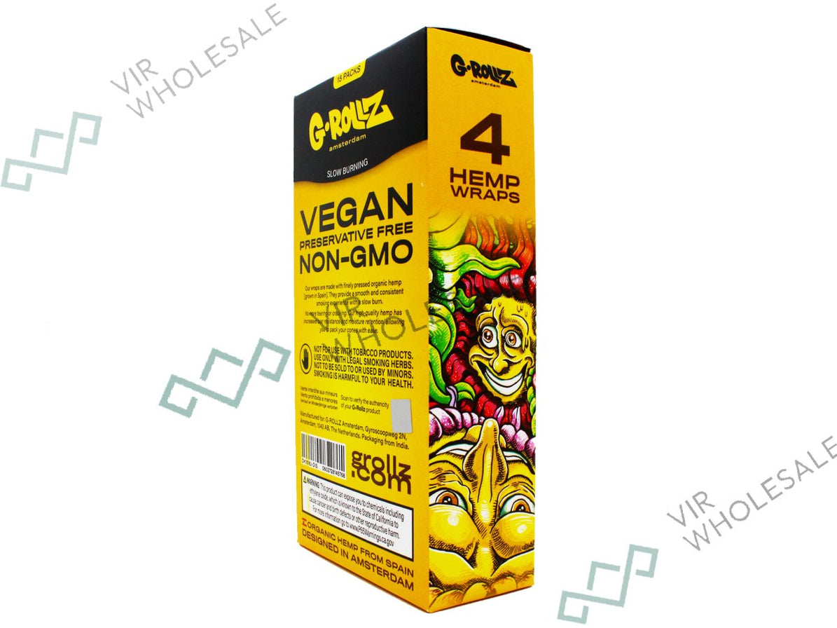 G-ROLLZ Hemp Wraps - 15 Per Box - 4 Per Pack - Honey Buzz — VIR Wholesale