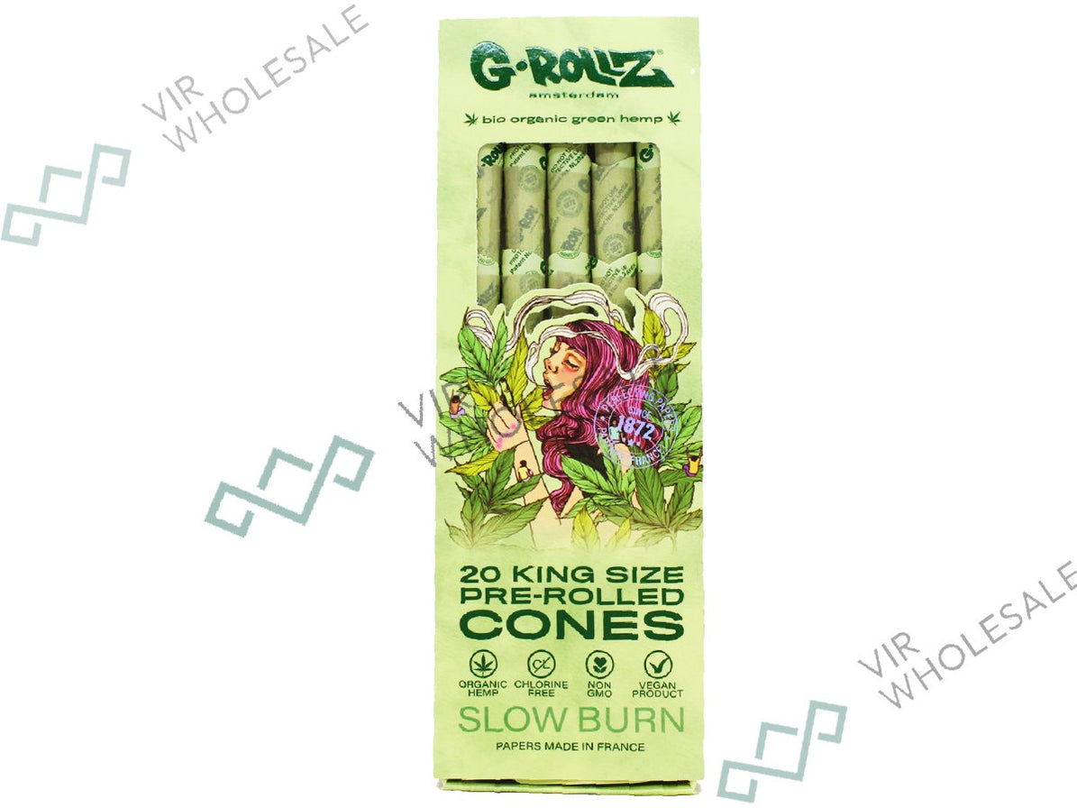 G-ROLLZ Pre Rolled Cones 20 Pack - Bio Organic Green Hemp — VIR Wholesale