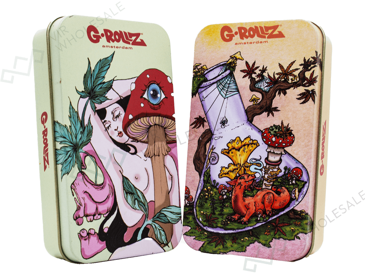 G-ROLLZ | Storage Tins - 15 Per Box - 3 Designs - Display 3 — VIR Wholesale