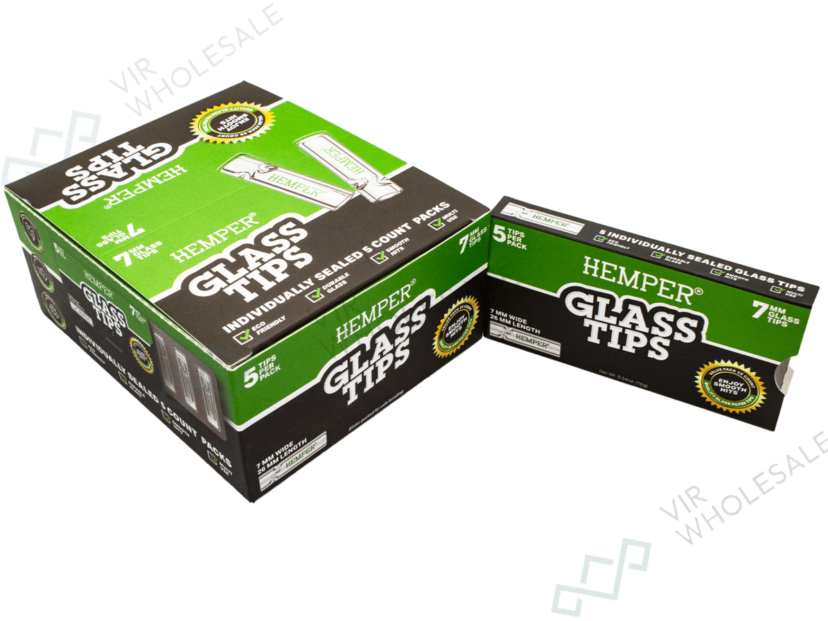 Hemper 7mm Glass Filter Tips - 5 Per Pack - 10 Per Box — VIR Wholesale
