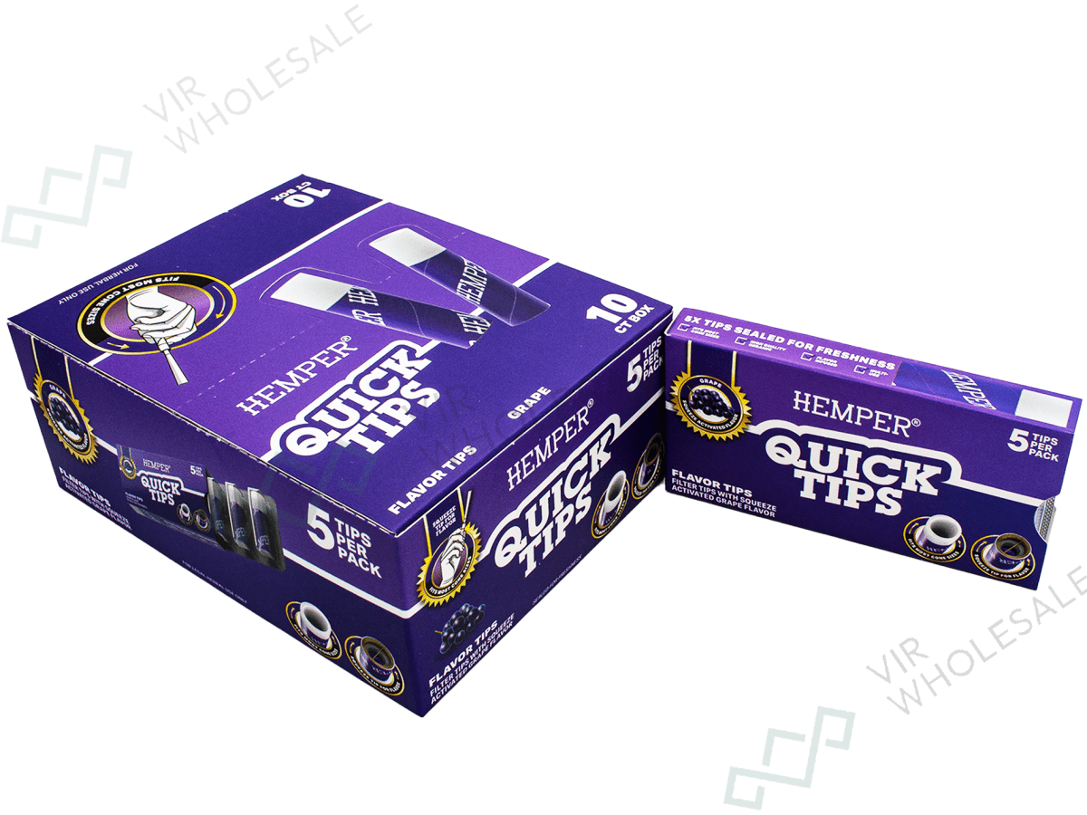Hemper Quick Tips – Grape Flavour 5 Per Pack - 10 Packs Per Box — VIR ...