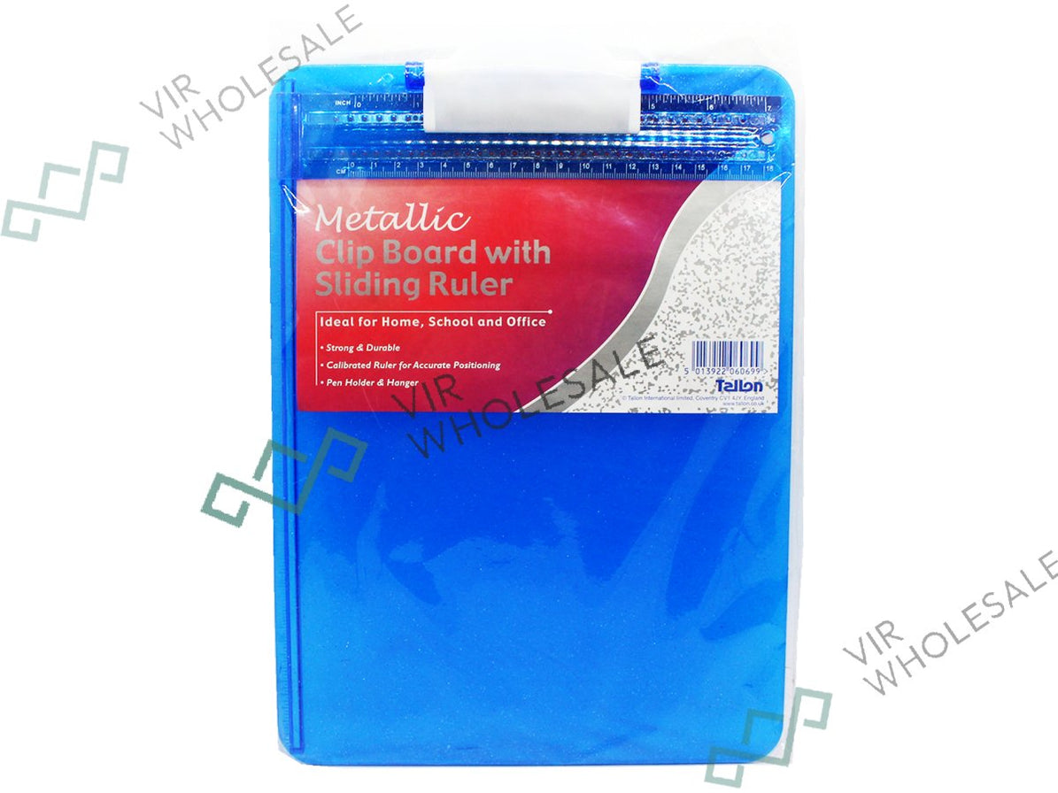 Metallic Clipboard With Sliding Ruler - Assorted Random Colours — VIR ...