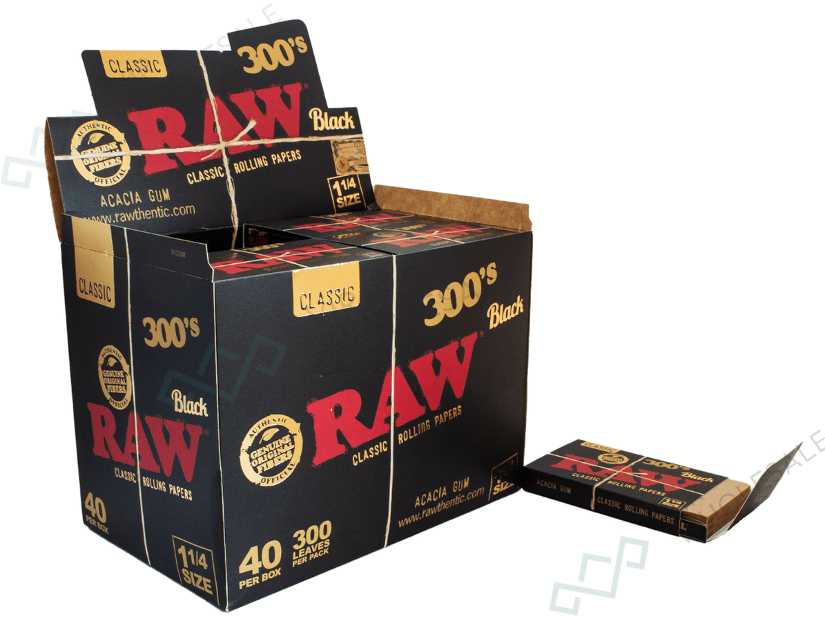 RAW NATURAL UNREFINED ROLLING PAPERS 1 AND 1/4 300S — VIR Wholesale