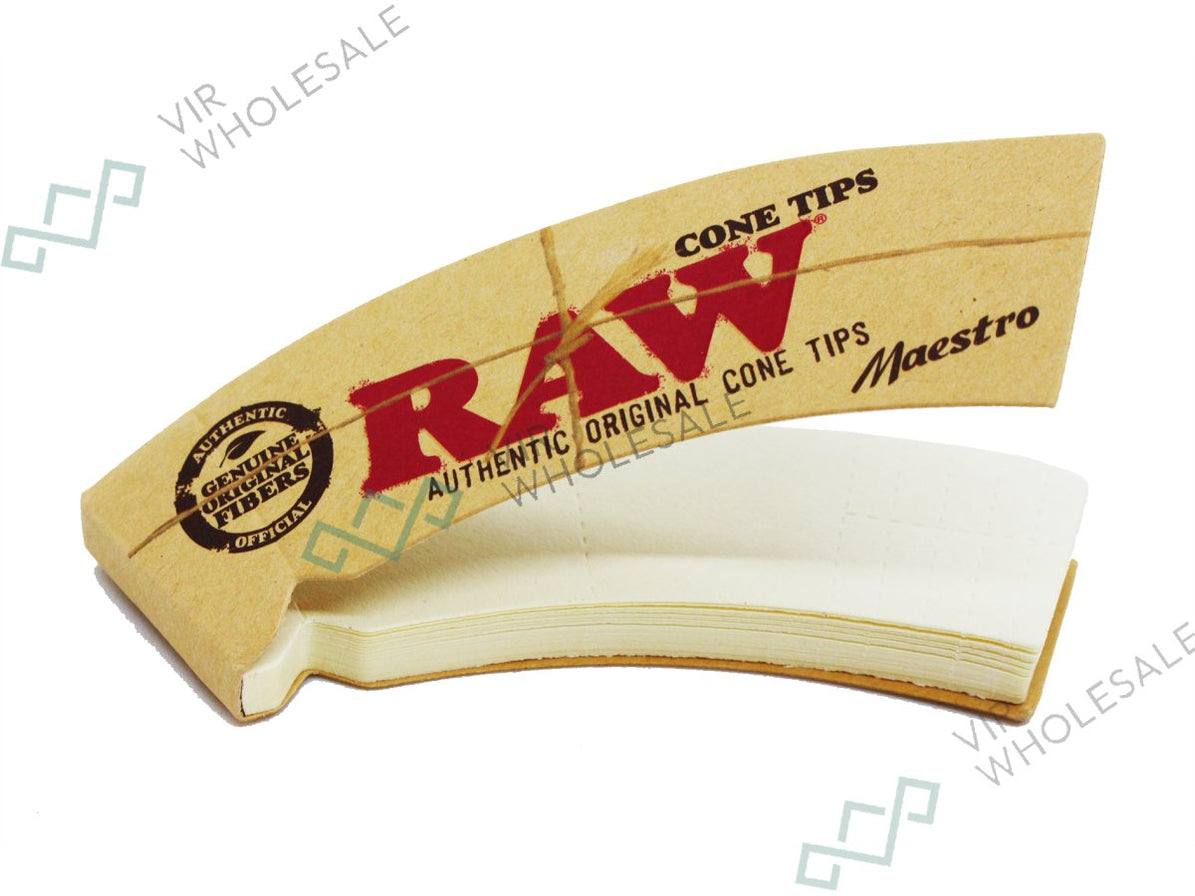 RAW Maestro Cone Tips Full Box | 24 Booklets - 32 Tips Per Booklet ...