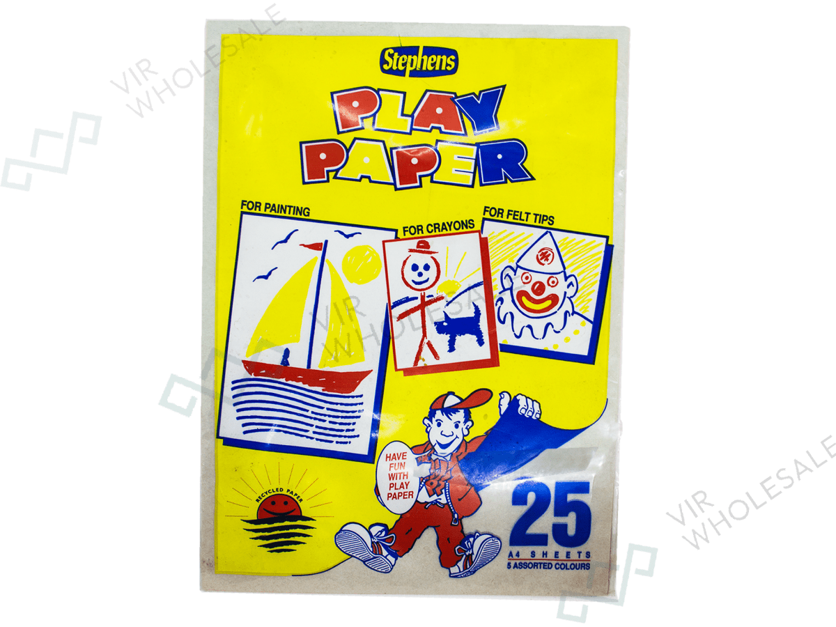 STEPHENS Play Paper A4 Sheets (25 Pack – 5 Assorted Colours) — VIR ...