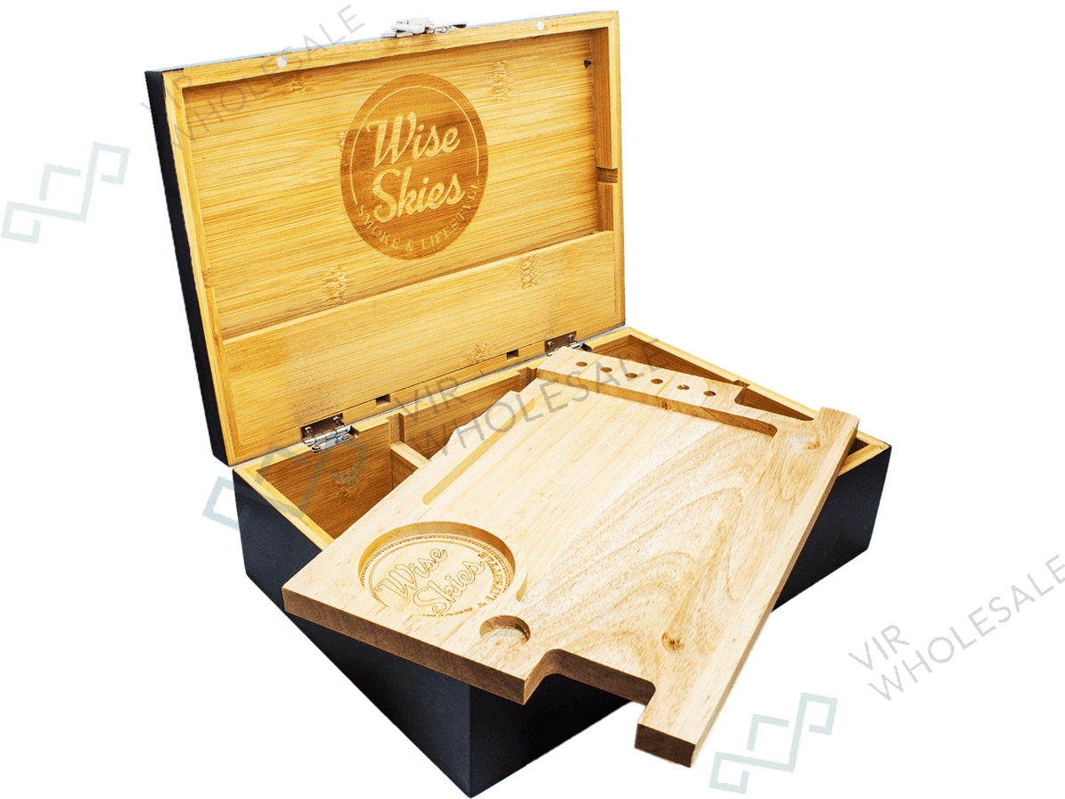 Wise Skies Black Bamboo XL Rolling Box — VIR Wholesale