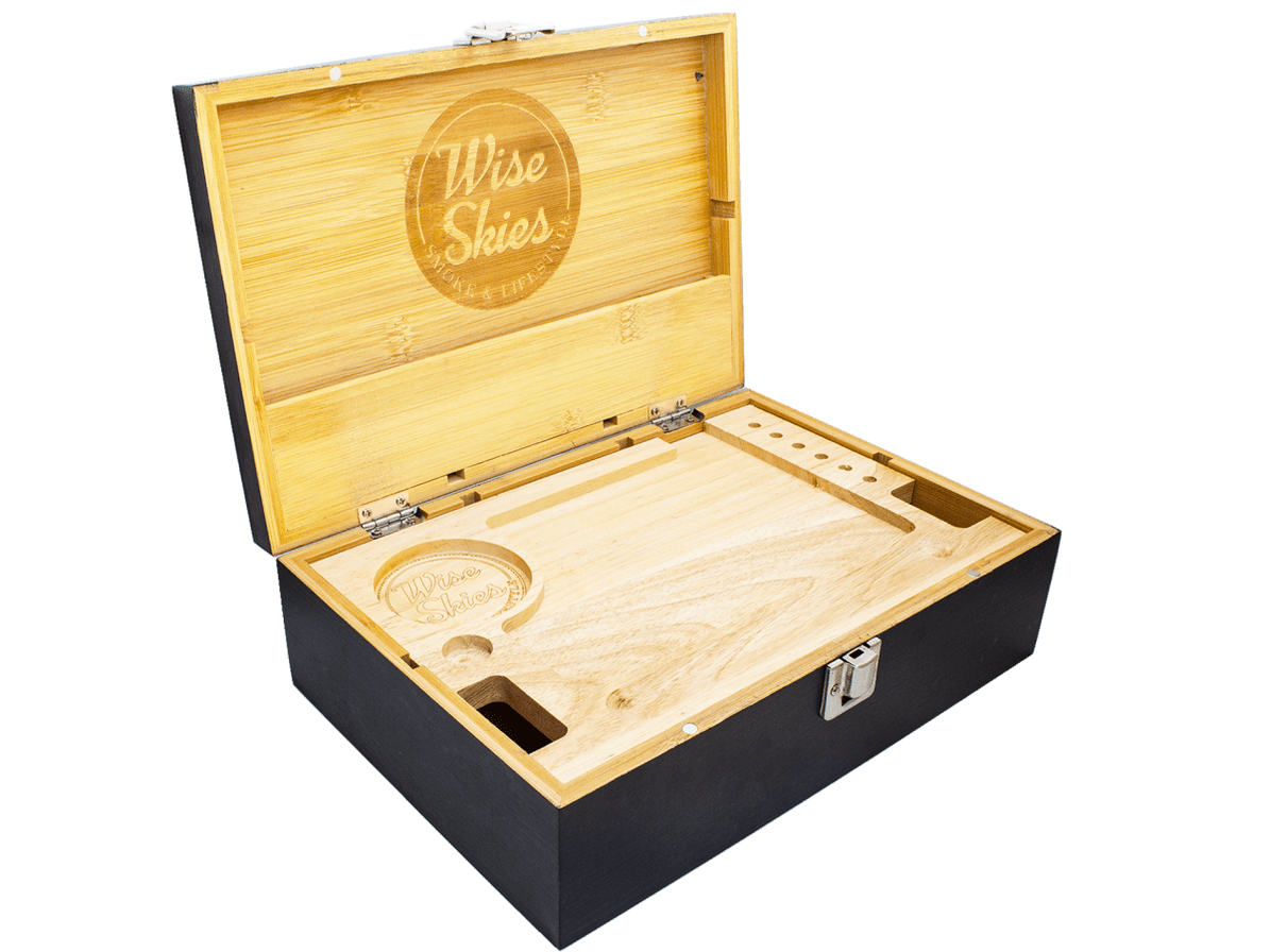 Wise Skies Black Bamboo XL Rolling Box — VIR Wholesale