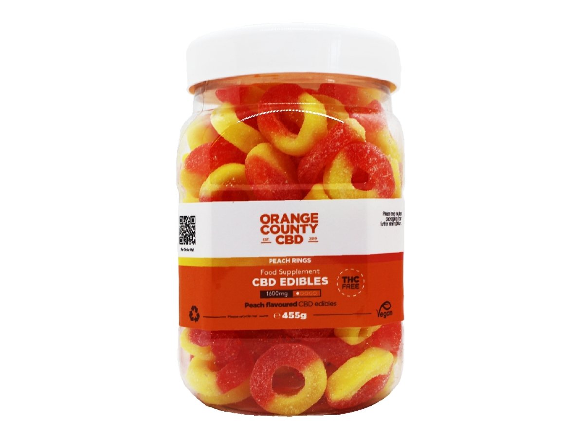 Orange County CBD Gummy Fizzy Peach Rings (Large) — VIR Wholesale