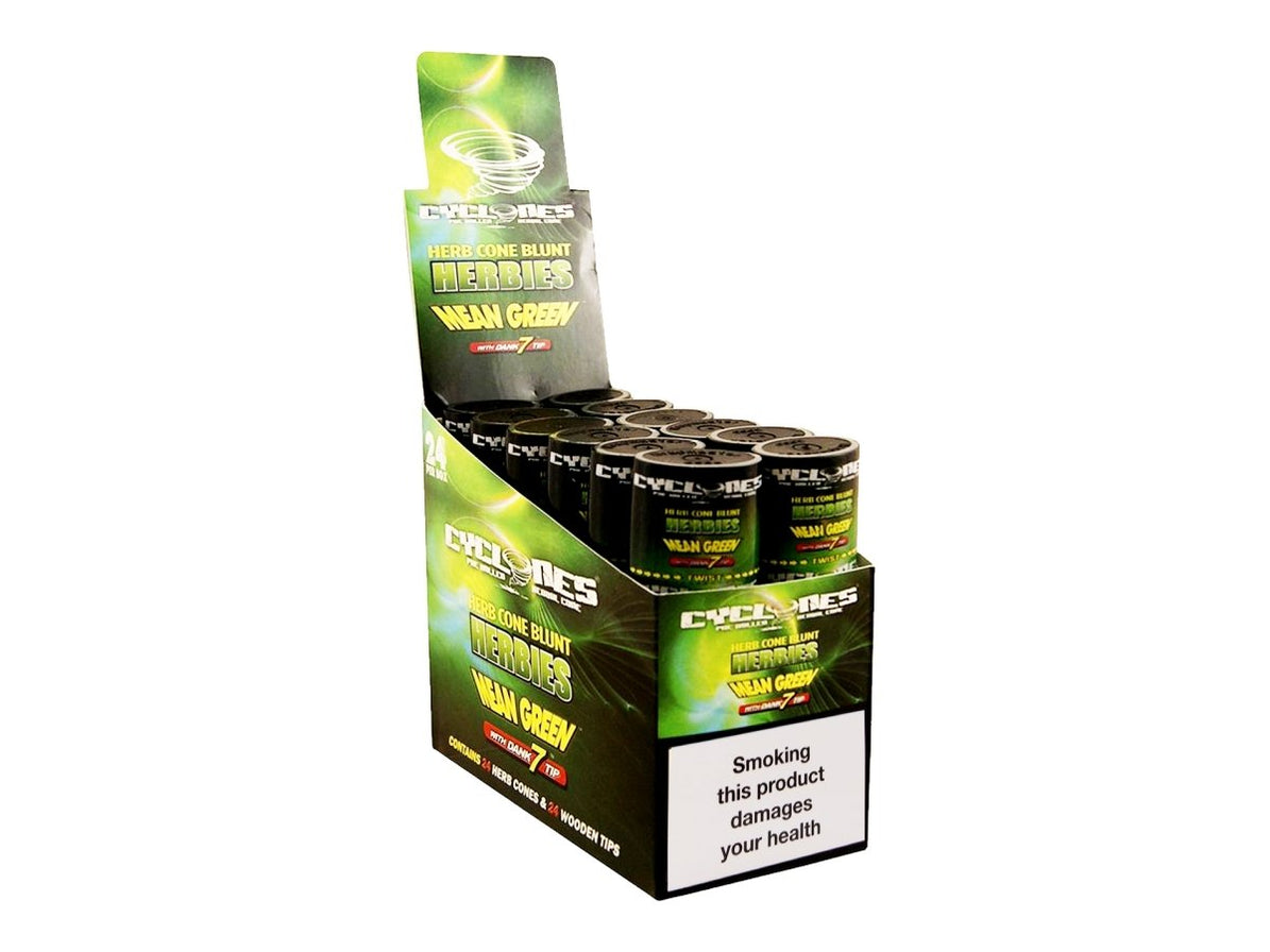 CYCLONE Herb Blunt Cones Mean Green - 24 Per Box - 2 Per Pack — VIR ...