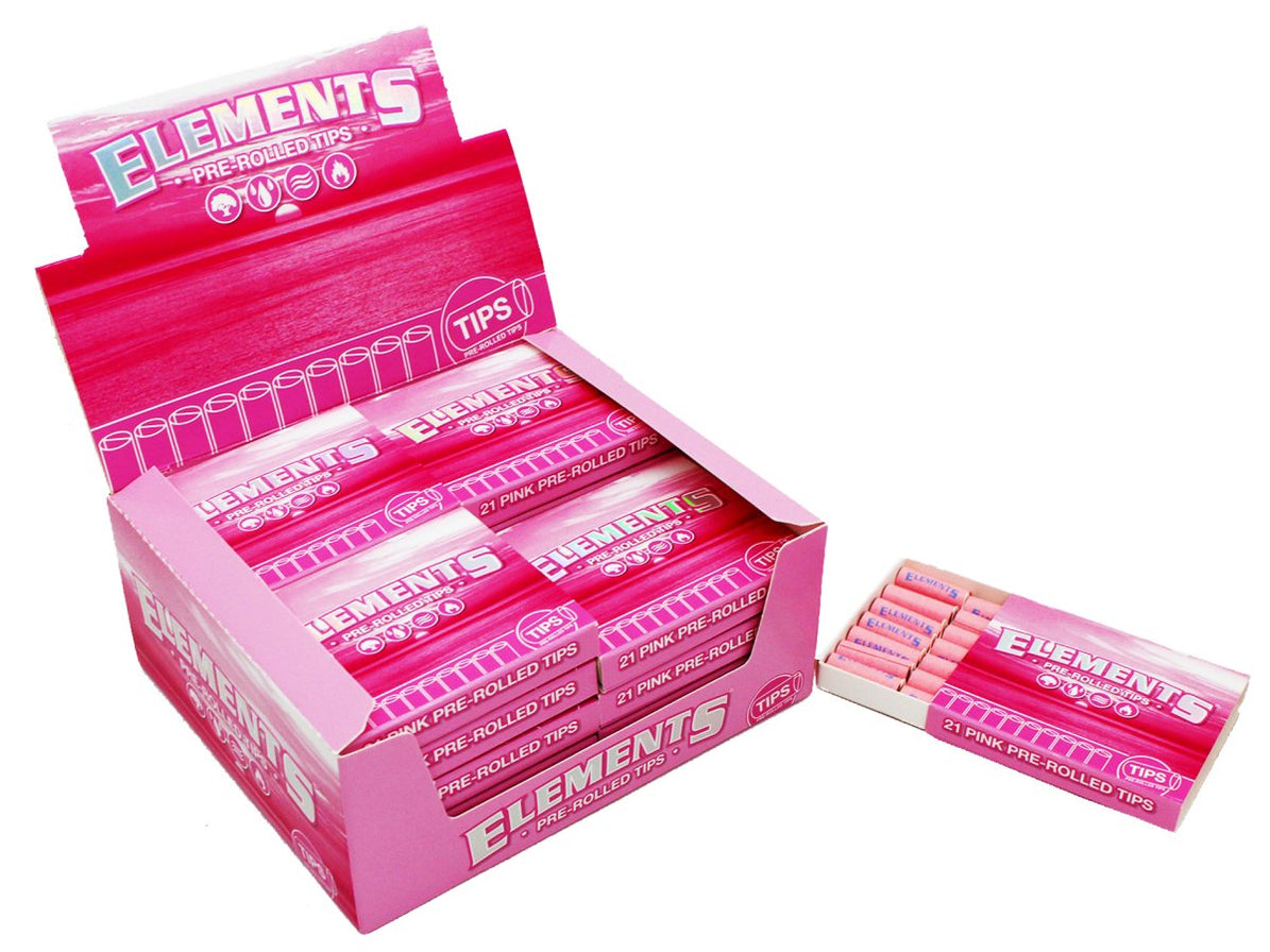 ELEMENTS Pink Pre-Rolled Tips 21 Per box — VIR Wholesale