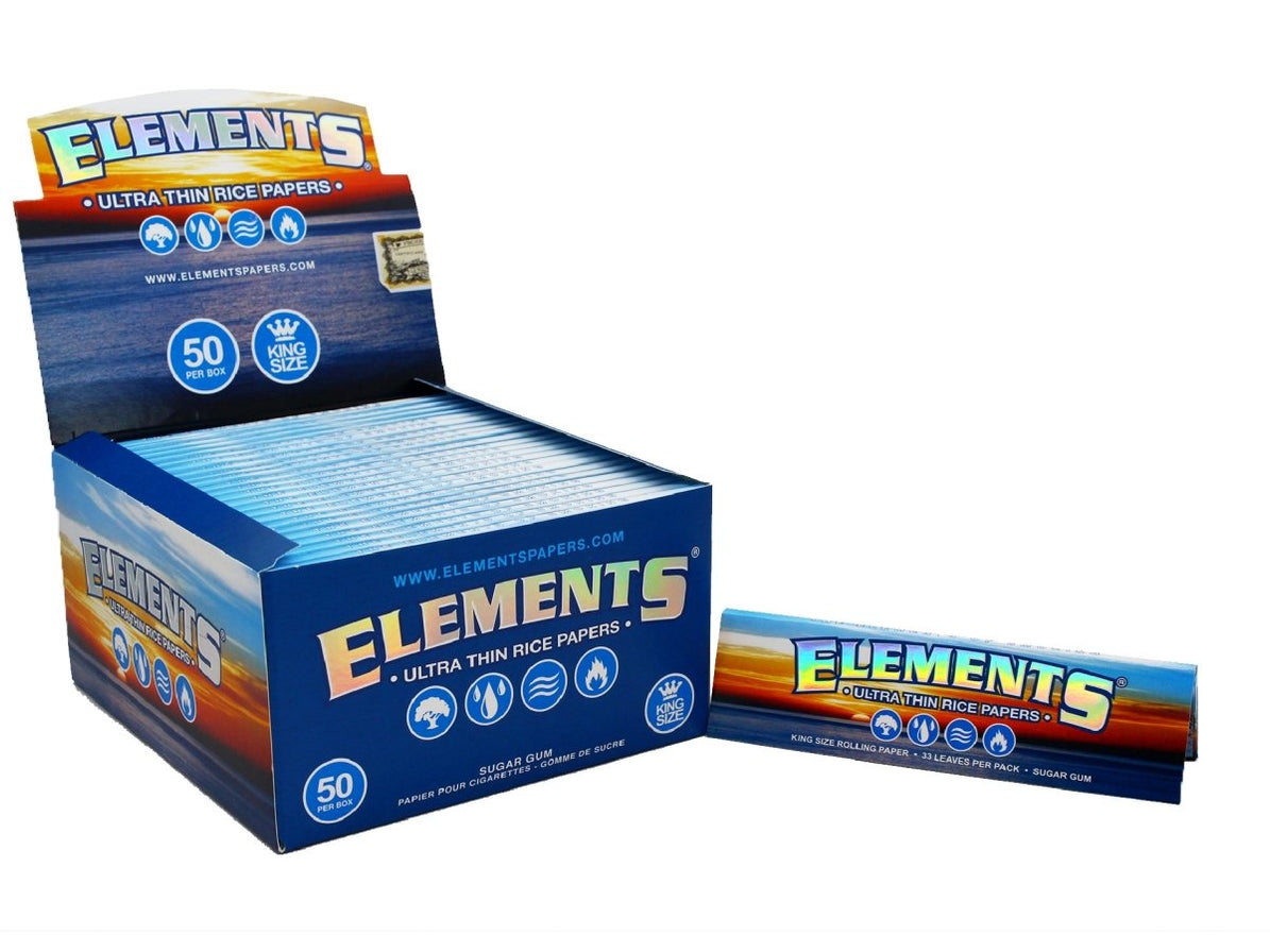ELEMENTS Ultra Thin NON-SLIM King Size Rice Papers (wide) — VIR Wholesale