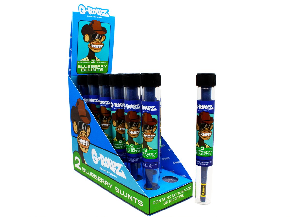 G-ROLLZ - Blueberry Blunts - Fruit Blunt Cones - - 12 Per Box - 2 Per ...