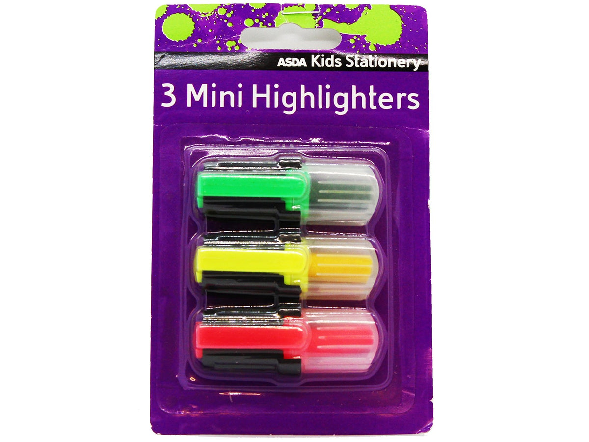 MINI HIGHLIGHTERS 3 ASSORTED. — VIR Wholesale