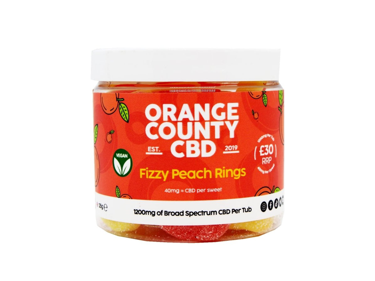 ORANGE COUNTY CBD - Fizzy Peach Rings 1200mg (Small) — VIR Wholesale