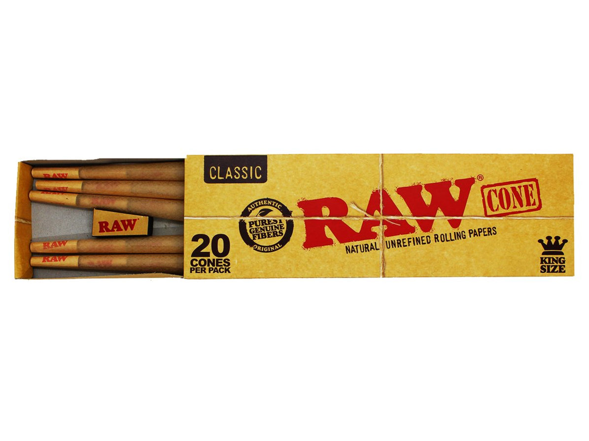 RAW Classic King Size Pre-Rolled Cones With Funnel - 20 Pack — VIR ...