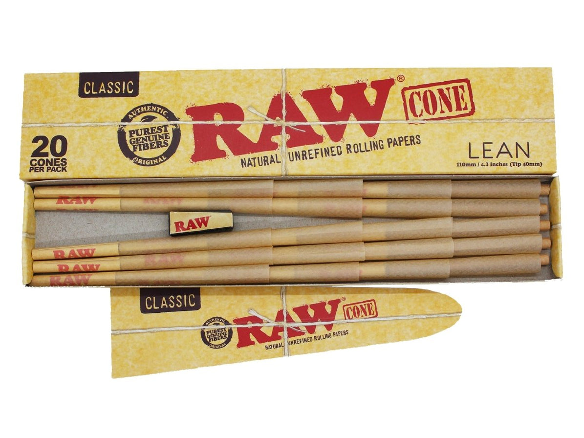 RAW Classic King Size Pre-Rolled Lean Cones - 20 Pack — VIR Wholesale