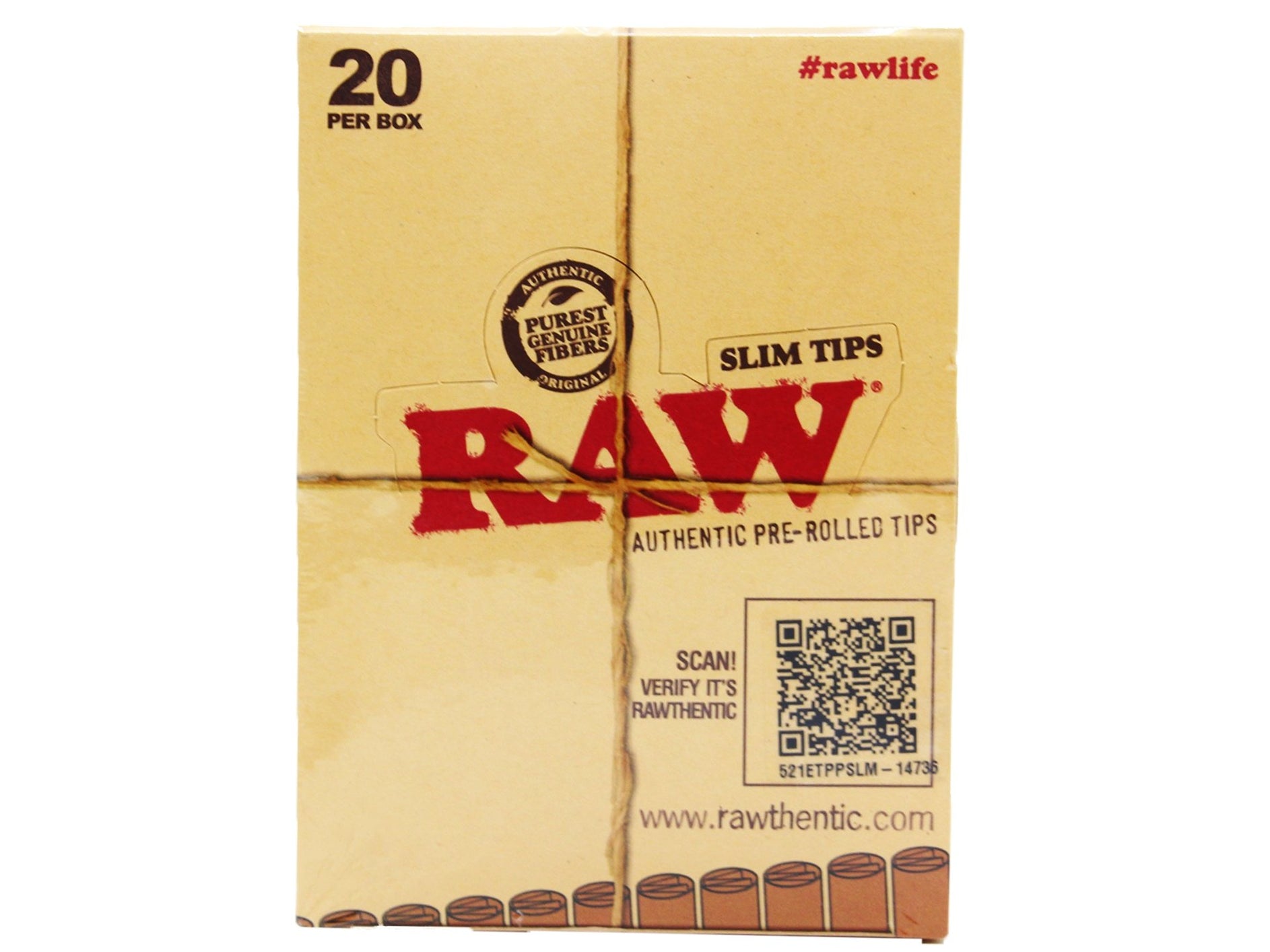 RAW Pre-Rolled Slim Tips - 20 Per Box — VIR Wholesale