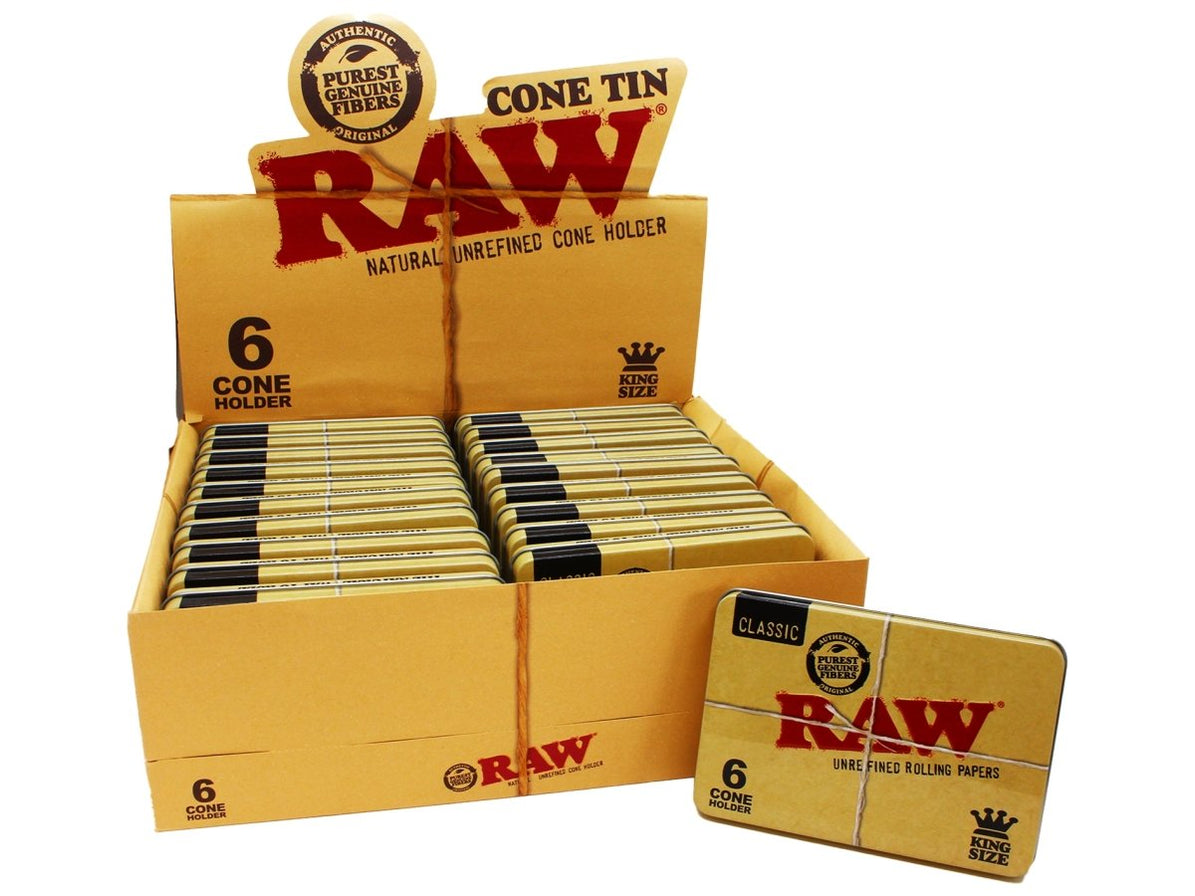 RAW Tin Cone Case For 6 K/S Cones- Full Box Of 20 — VIR Wholesale