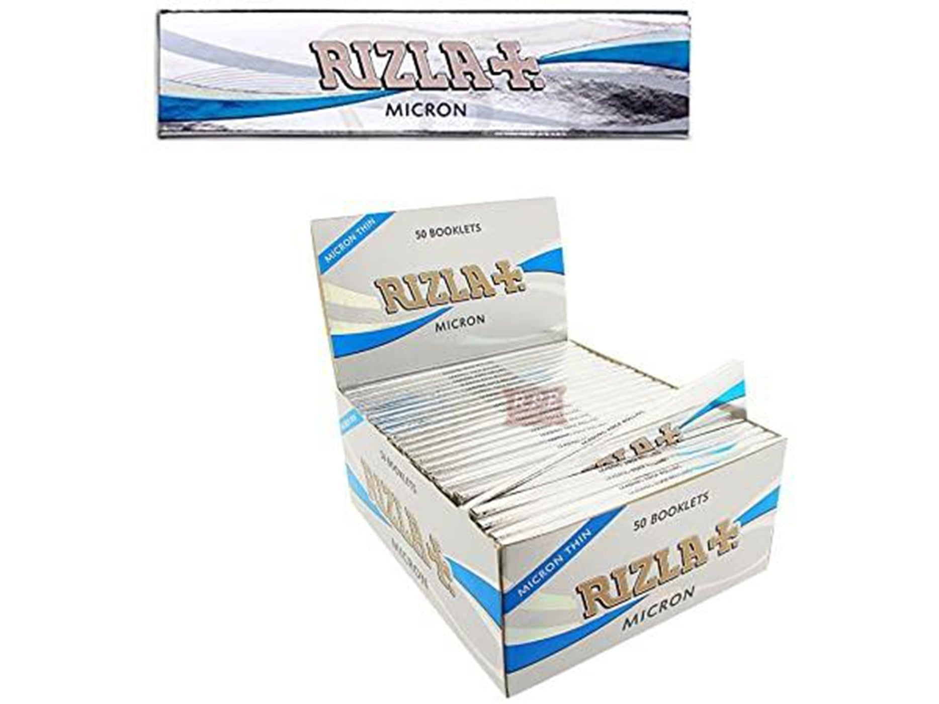 RIZLA MICRON KING SIZE SLIM SMOKING ROLLING PAPERS 50 BOOKLETS — VIR ...